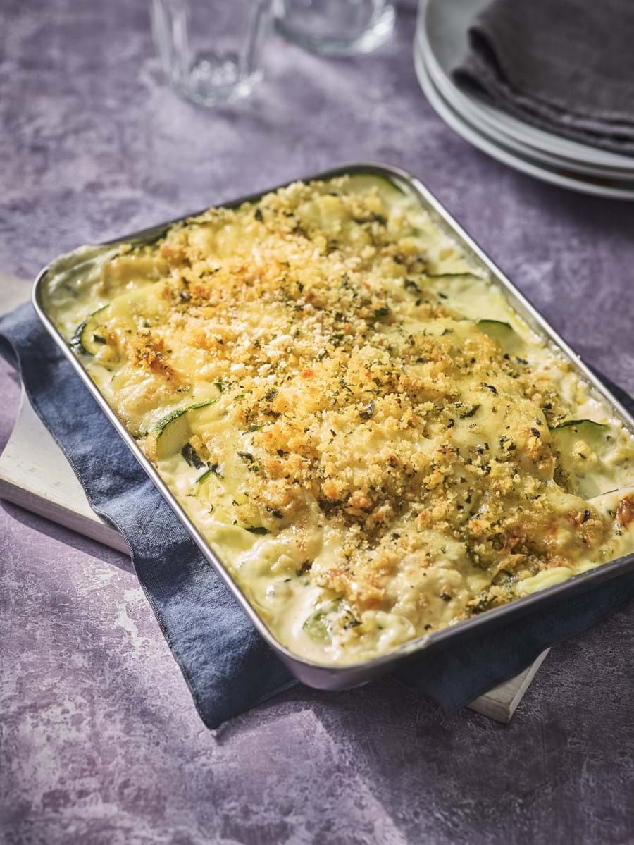 Baked courgettes with cream and Comté breadcrumbs | Comté Cheese ...